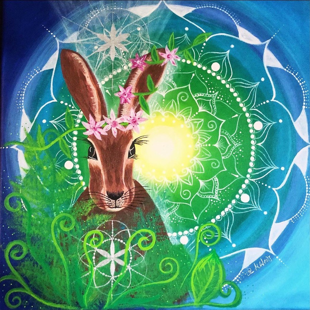 Hase Mandala Krafttier Bild "Der Weltenwanderer"