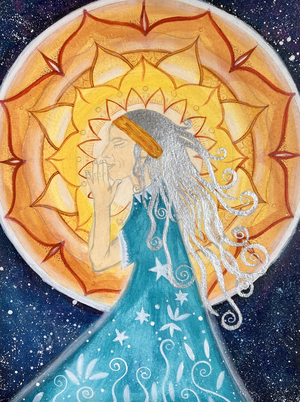 spirituelles Mandala Bild "Die alte Weise" ⎥Energiebild